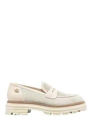 BALDININI Suede Loafers With Bead Detailing - Neutrals