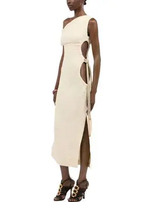 Roberto Cavalli One-shoulder Cutout Dress - Neutrals
