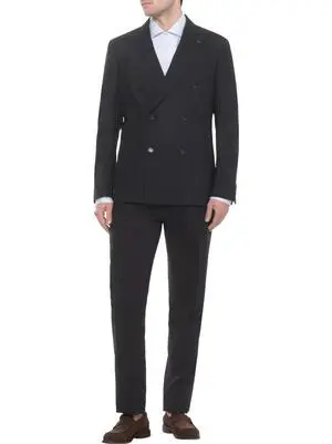 LARDINI Pinstripe Double-breasted Suit - Blue