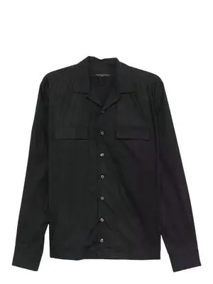 Brian Dales Flap-pocket Spread-collar Shirt - Black