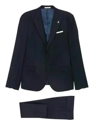 DANIELE ALESSANDRINI Textured Single-breasted Suit - Blue