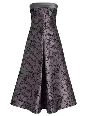 Alberta Ferretti Embellished Strapless Midi Dress - Grey