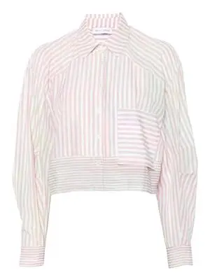 WEILI ZHENG Weili Zheng Striped Cropped Shirt
