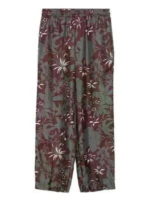Gucci Floral-print Silk Trousers - Grey