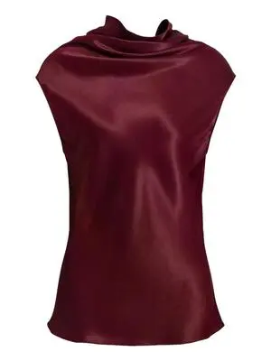 Alberta Ferretti Sleeveless Cowl Neck Blouse - Red