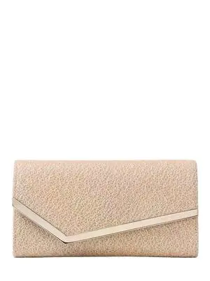 JIMMY CHOO Jimmy Choo Glitter Detail Envelope Clutch Bag Neutrals