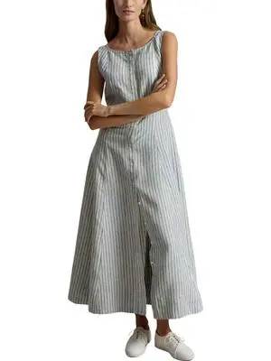 Polo Ralph Lauren Striped Linen Dress - Neutrals