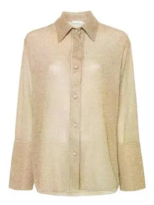Oseree Oséree Metallic-Effect Shirt Gold