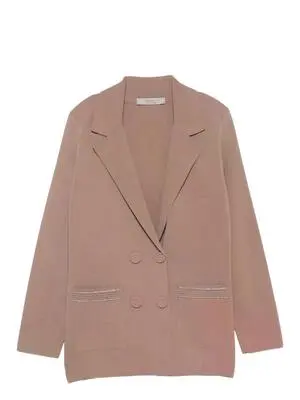 D.exterior Double-breasted Embellished Blazer - Neutrals