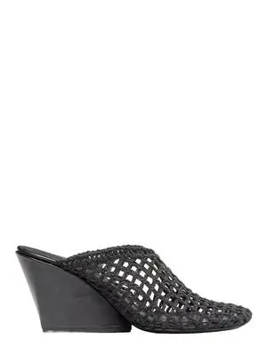 Proenza Schouler Slant Crochet Wedge Mules - Black
