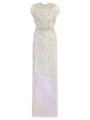 Jenny Packham Lauretta Sequined Gown - Neutrals