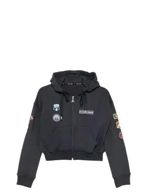 MARINE SERRE Patch Detail Zip-up Hoodie - Blue