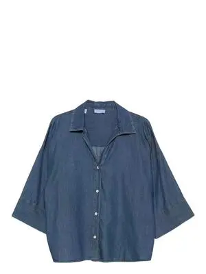 ZANETTI Button-up Denim Shirt - Blue