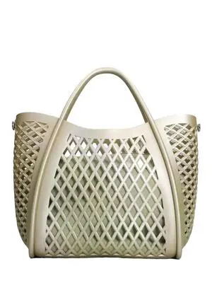 MARC ELLIS Small Flat Basket Tote Bag - Neutrals