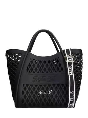 MARC ELLIS Medium Flat Basket Tote Bag - Black