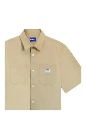 Hugo Chest-pocket Short-sleeve Shirt - Neutrals