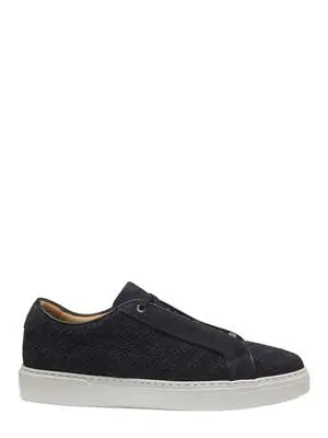 BOSS Textured Lace-up Sneakers - Blue