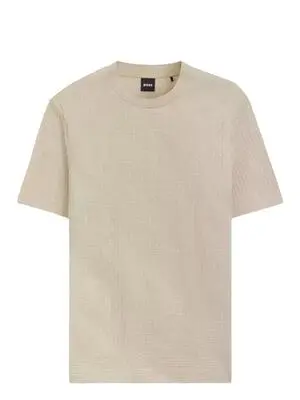 BOSS Jacquard-pattern T-shirt In Cotton