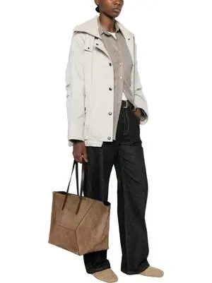 Brunello Cucinelli Suede Finish Panelled Tote Bag - Brown
