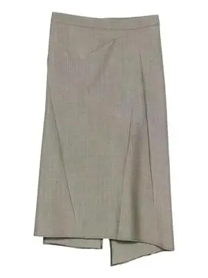Victoria Beckham Asymmetric Hem Midi Skirt - Grey