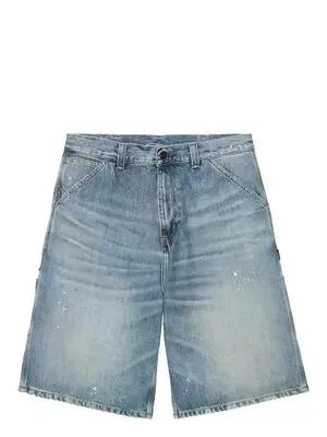 Carhartt Work In Progress Paint-splatter Denim Shorts - Blue