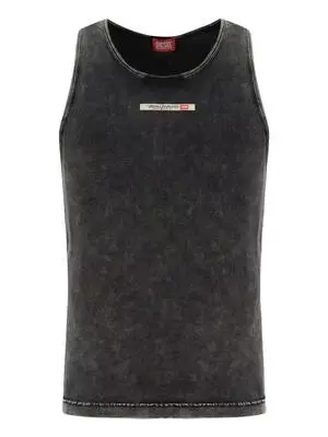 DIESEL® Acid Wash Logo Patch Vest - Grey