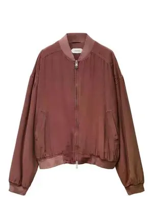 Versace Logo Embroidered Bomber Jacket - Red