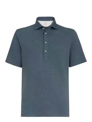 Brunello Cucinelli Half-button Polo Shirt - Blue