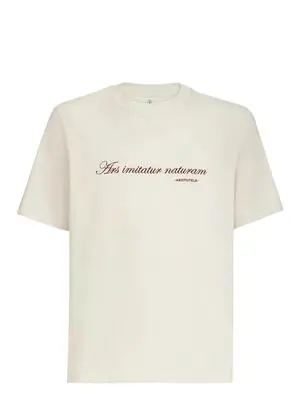 Brunello Cucinelli Phrase-embroidery Crew-neck T-shirt - Neutrals