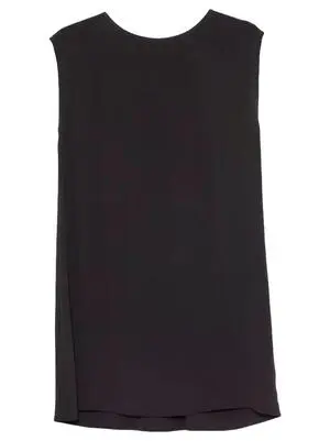 Sú Sleeveless Pleated Back Mini Dress - Black
