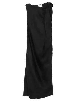 Sú Draped Sleeveless Midi Dress - Black