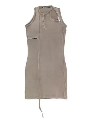 Ottolinger Ribbed Cut-out Mini Dress - Grey