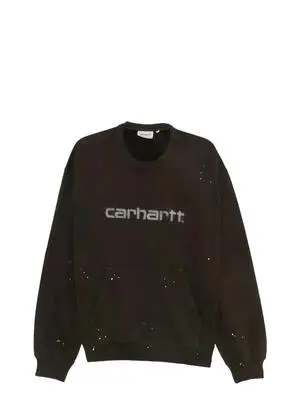 Carhartt Work In Progress Painter Logo Print Cotton Sweatshirt - Brown