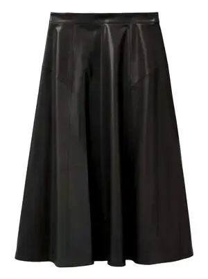 BENETTON High-waisted A-line Midi Skirt - Black