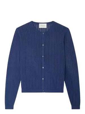 Bonpoint Pointelle-knit Cardigan - Blue