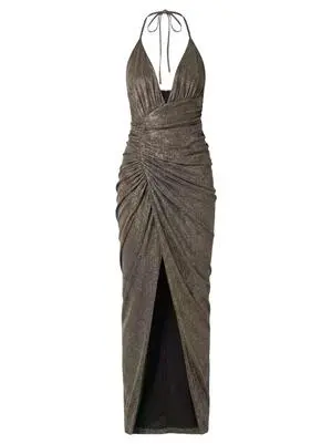 Alexandre Vauthier Ruched Halterneck Dress - Brown