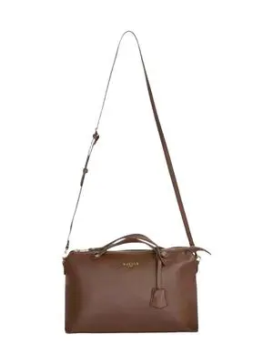 GAELLE PARIS Gaelle Logo Lettering Pebble-grain Tote Bag - Brown