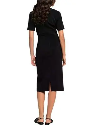 Roberto Cavalli V-neck Short-sleeve Midi Dress - Black