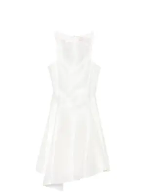 LEEN MOUGRHABI Yasmin Asymmetric Mini Dress - White