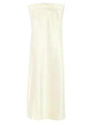 LEEN MOUGHRABI Leen Mougrhabi Strapless Oversized Bow Maxi Dress - Neutrals