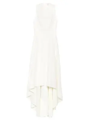 LEEN MOUGRHABI Fleur Bow-detail A-line Maxi Dress - White