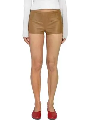 Paloma Wool Suau Leather Mini Shorts - Neutrals