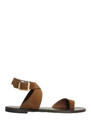 NICOLAS LAINAS Toe-strap Flat Sandals - Brown