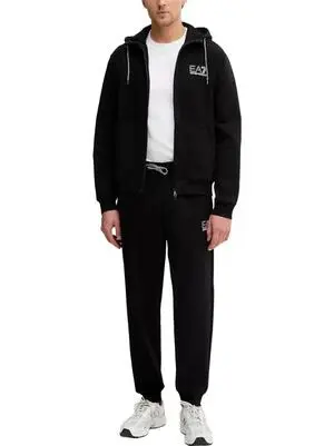 EA7 Emporio Zip Drawstring Hoodie - Black