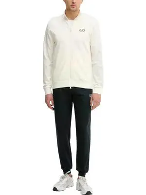 EA7 Mock Neck Zip-up Sweatshirt - Neutrals