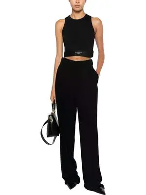 Givenchy Cropped Cotton Tank Top - Black