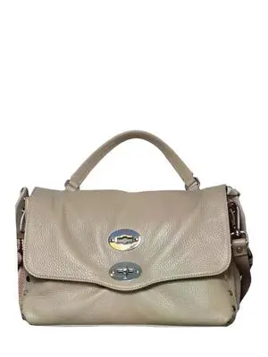 ZANELLATO Stud-embellished Leather Shoulder Bag - Neutrals