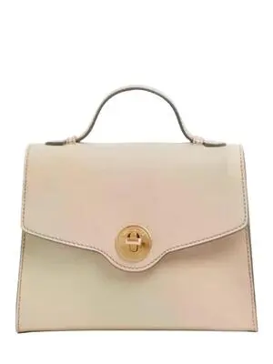 THE BRIDGE Leather Twist-lock Tote Bag - Neutrals