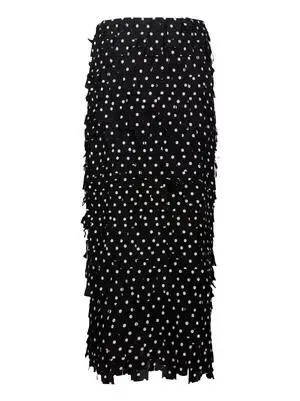 GIOVANNI PARIS Giovanni Paris Polka-Dot Tiered Midi Skirt