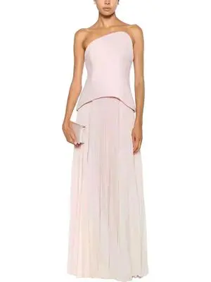 Solace London Strapless Pleated Maxi Dress - Pink